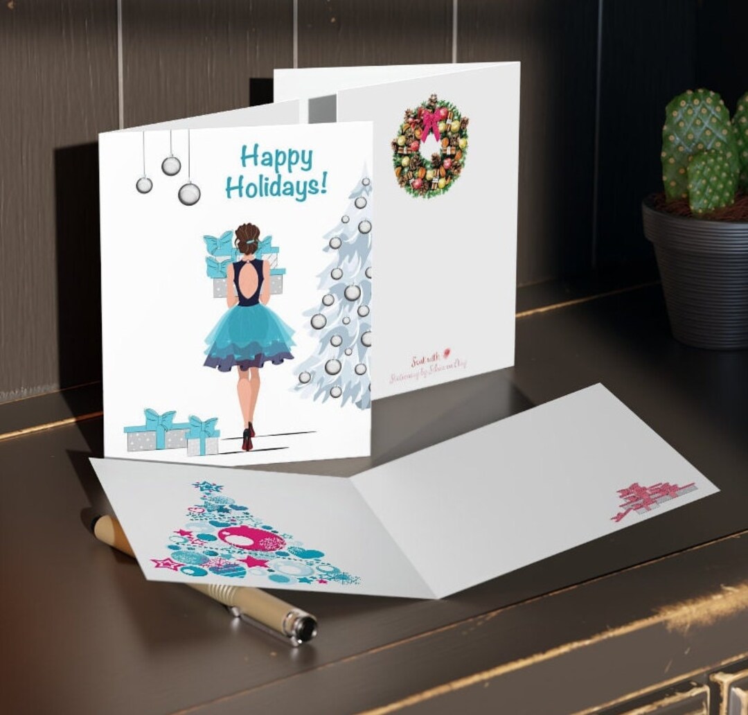 Fashion Girl Christmas Cards Fashionista Holiday Greeting Card Gifts ...