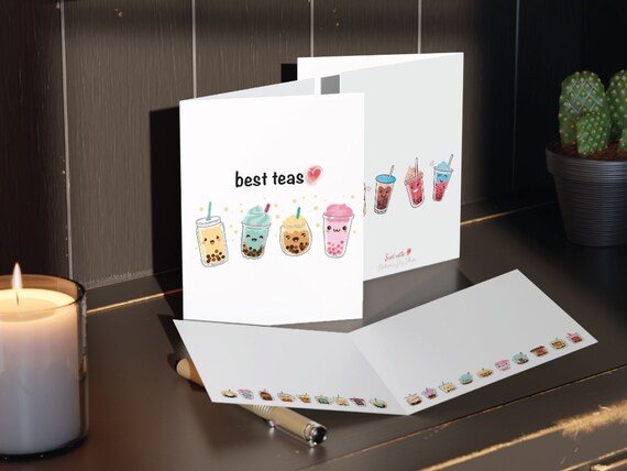 Bubble Tea Cards Best Teas Cards Best Friends Birthday Cards - Etsy