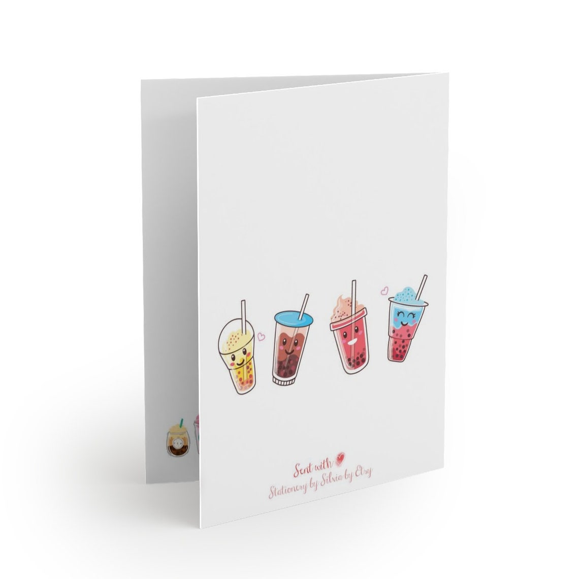 Bubble Tea Greeting Card in Thank You Print Boba Milk Tea - Etsy