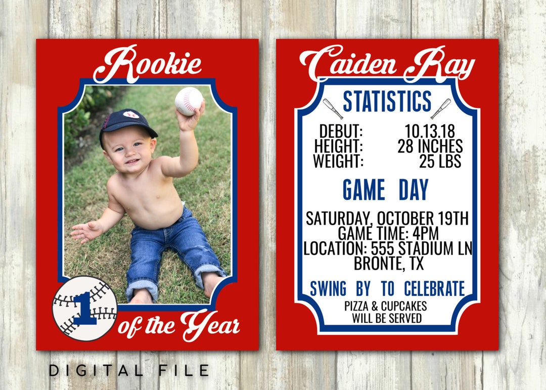 Baseball Card Invitation Baseball Party Invitation Baseball - Etsy