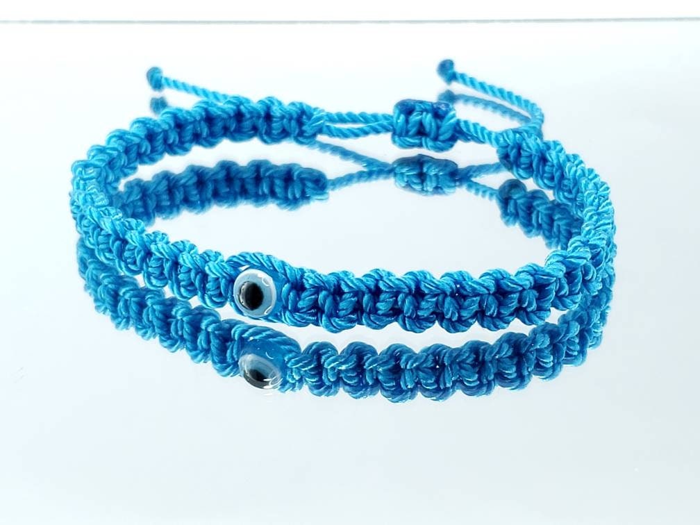 Evil Eye Bracelet Blue String Evil Eye Wristband Braided - Etsy