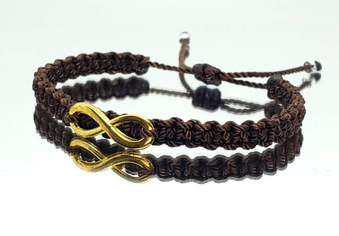 Infinity Bracelet Braided Brown String Wristband Infinity - Etsy