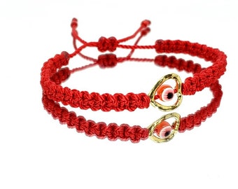 Red String Evil Eye Protection Wristband, Good Luck Bracelet for Man ...