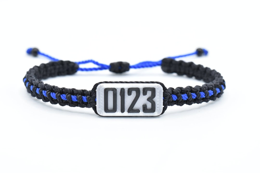 Blue Line Bracelet Police Badge Number Bracelet Police Bracelet Thin ...