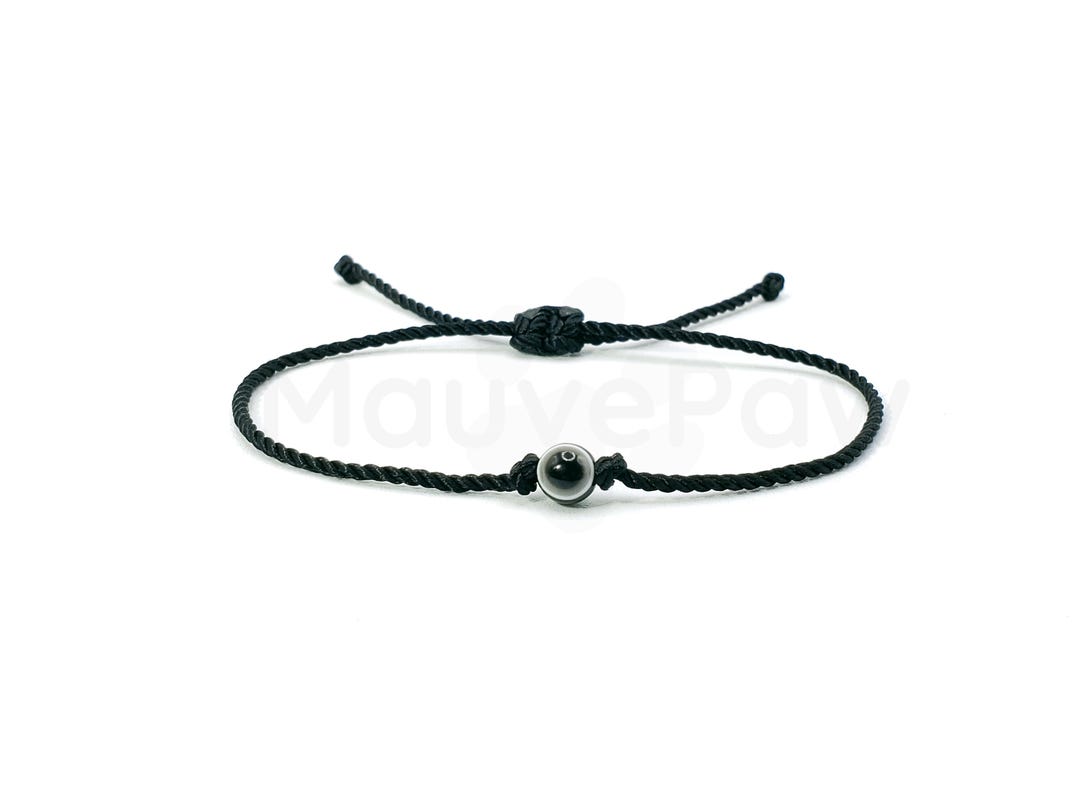 Evil Eye Black String Bracelet, Evileye Charm, Black String Wristband ...