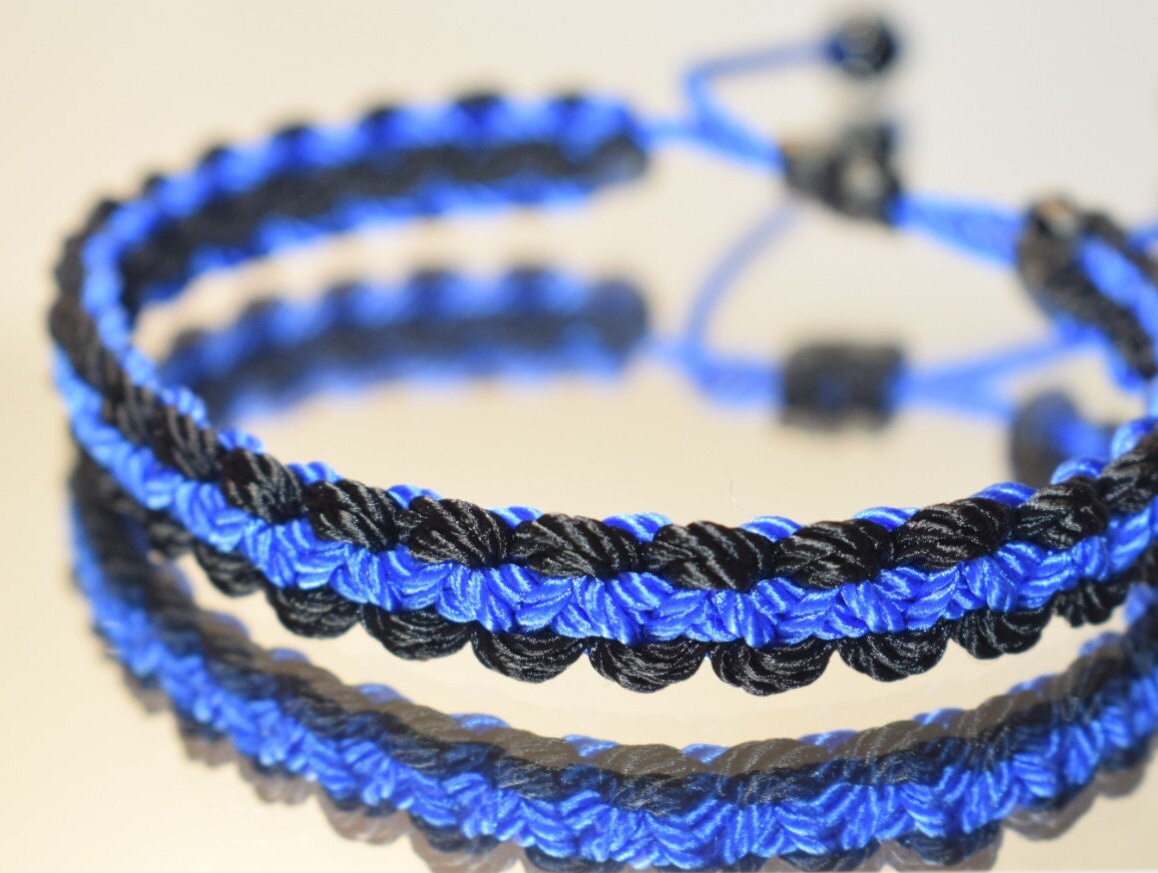 Thin Blue Line Bracelet Police Bracelet Thin Blue Line - Etsy