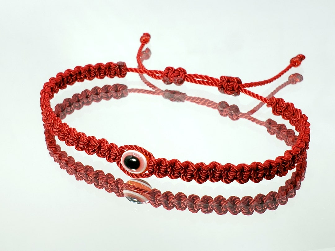 ANKLET -evil Eye Red String Anklet, Braided Red String Anklet, Evil Eye ...