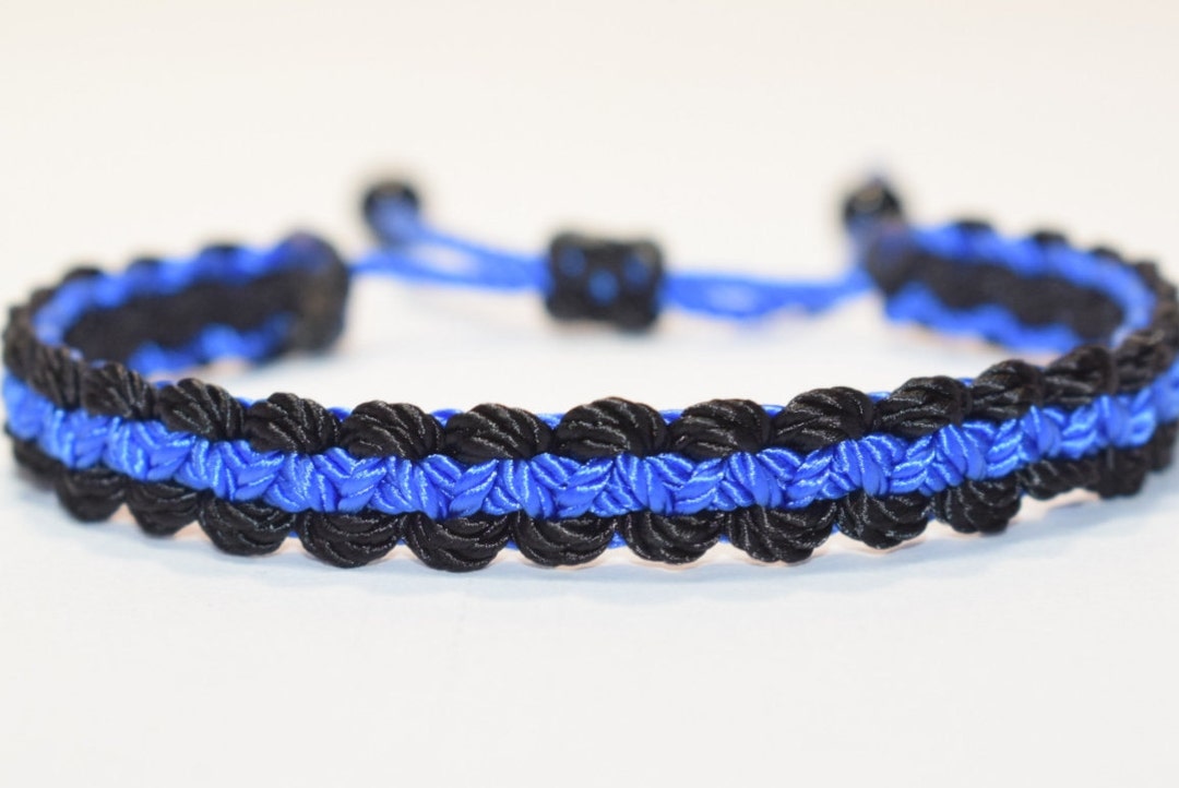 Thin Blue Line Bracelet, Police Bracelet, Thin Blue Line Support Police ...