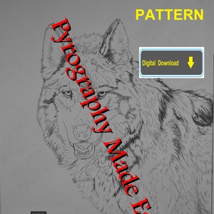 Mexican Grey Wolf Pyrography Pattern Wood Burning Pattern Digital ...