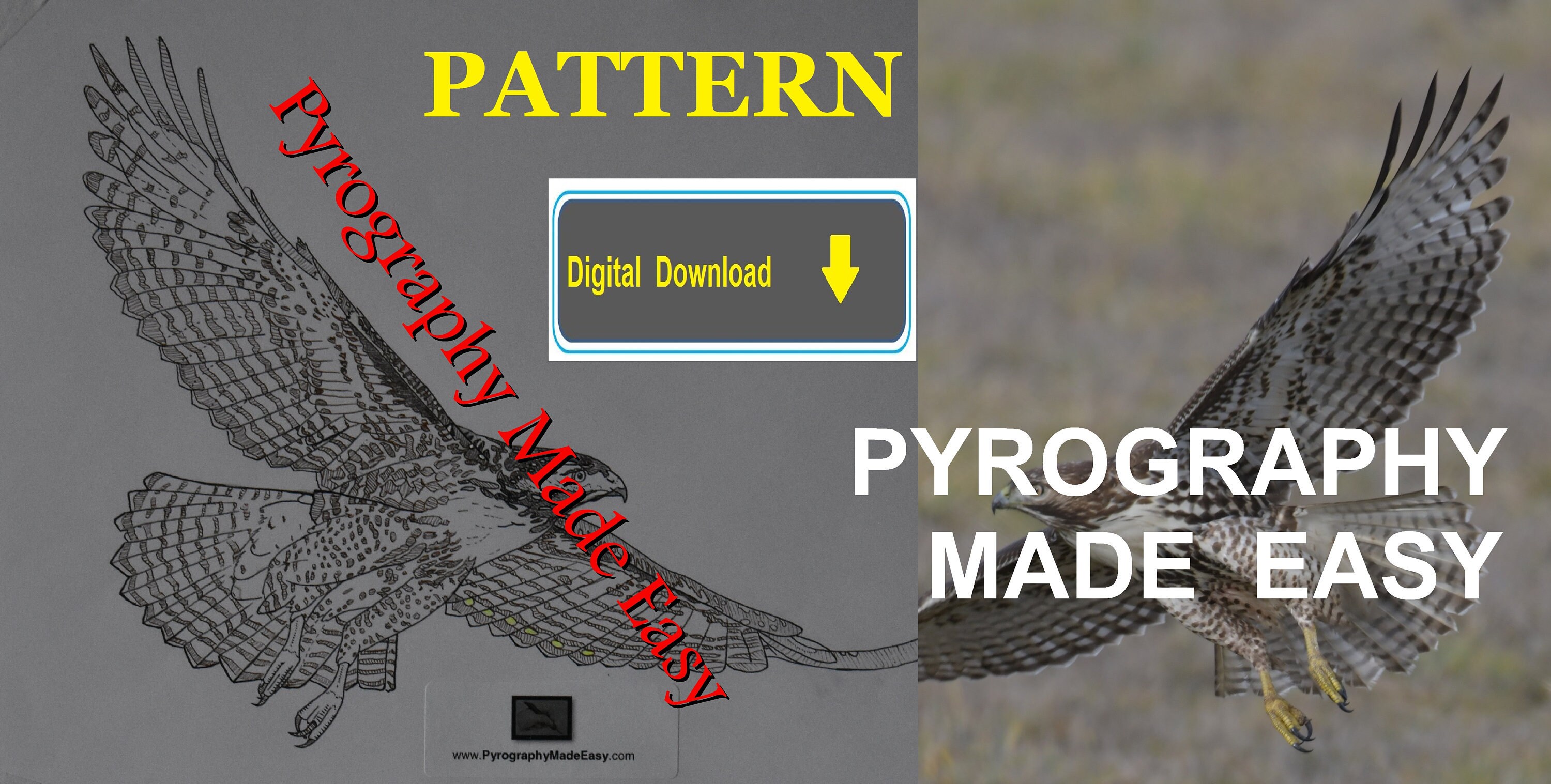 Flying Hawk Pyrography Pattern Wood Burning Pattern Digital Download - Etsy