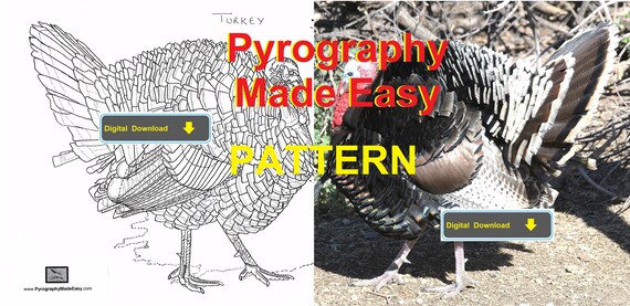 Turkey Pyrography Pattern Wood Burning Pattern Digital - Etsy