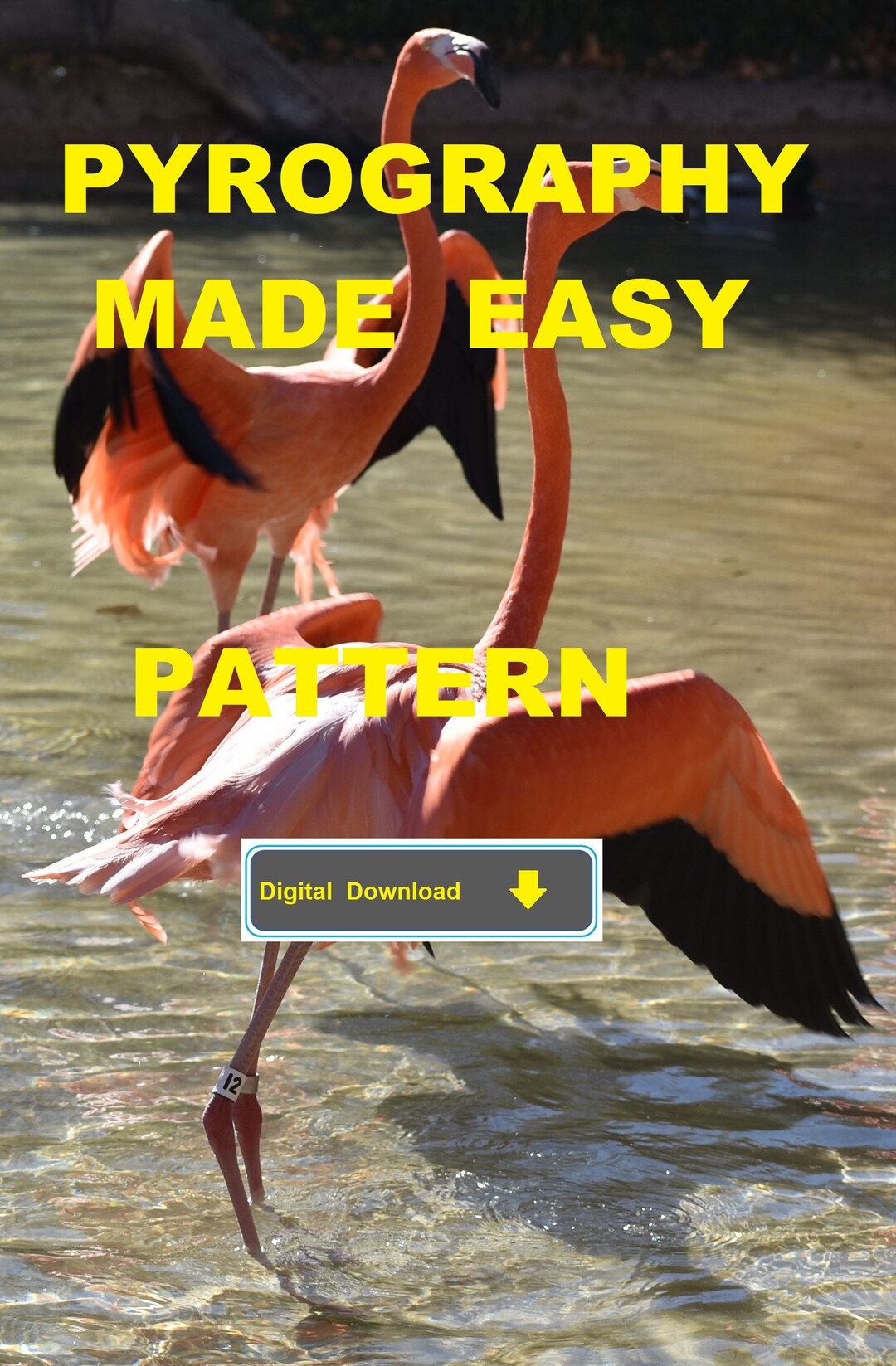 Pink Flamingos Pyrography Pattern Wood Burning Pattern Digital Download ...