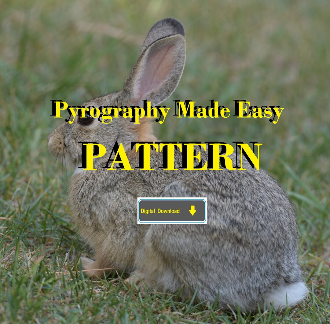 Rabbit Side View Pyrography Pattern Wood Burning Pattern Digital ...