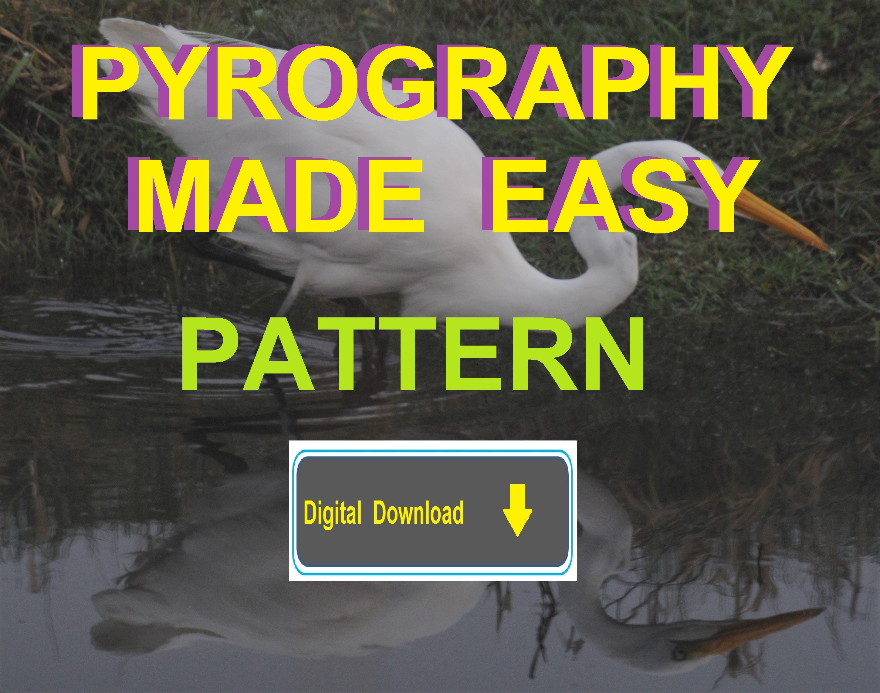 Great Egret Pyrography Pattern Wood Burning Pattern Digital - Etsy Norway