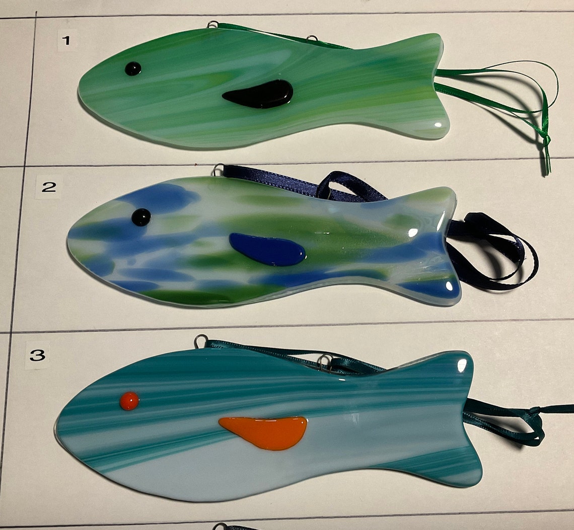 Fused Glass Fish Sun Catcher - Etsy