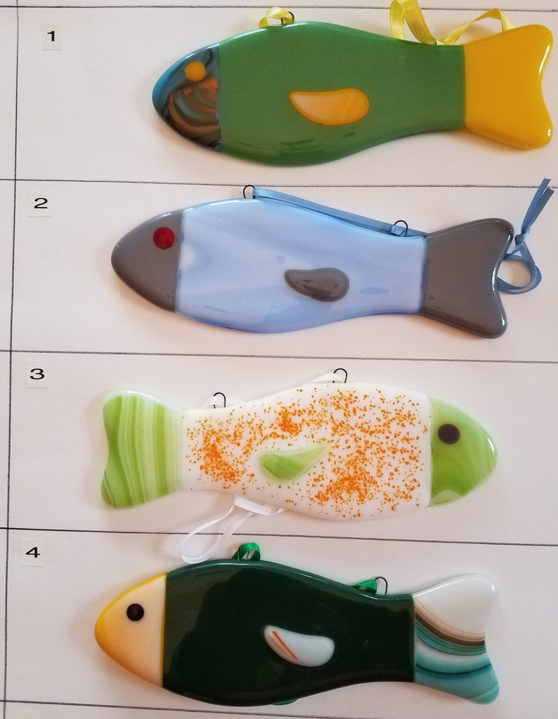 Fused Glass Fish Sun Catcher - Etsy