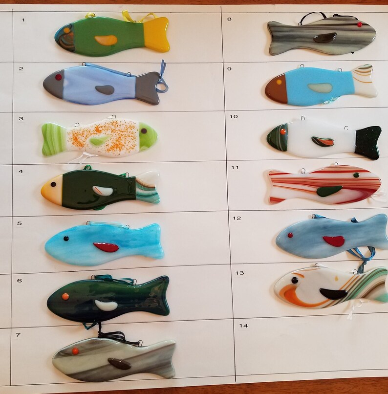 Fused Glass Fish Sun Catcher - Etsy