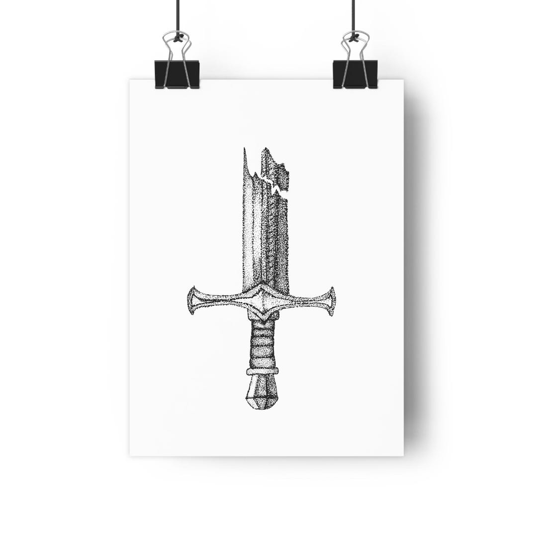 Art Print, Dotwork Sword Drawing, Wall Decor, Home Office Art, Unique ...