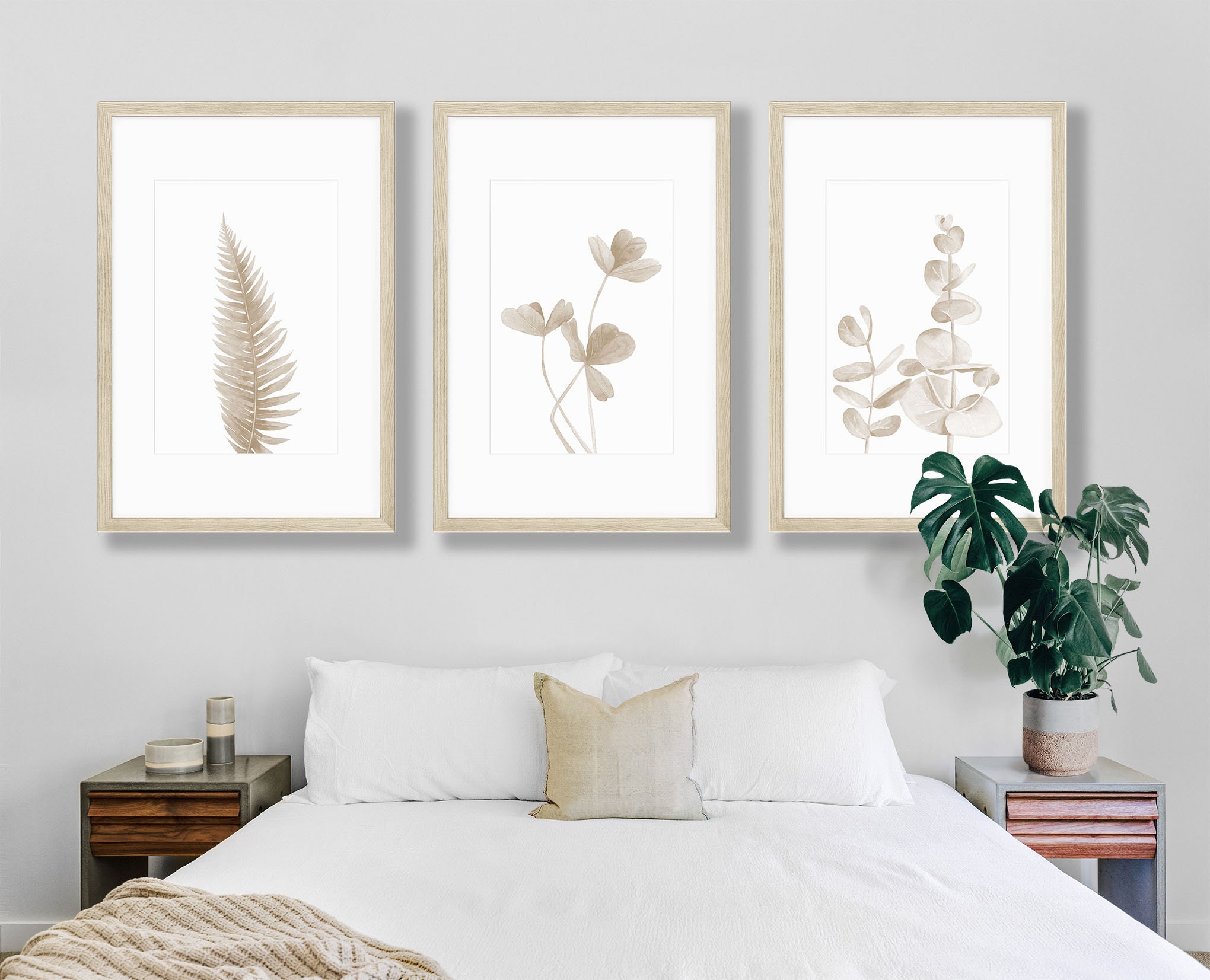 Beige Botanicals Set of 3 Art Prints INSTANT DOWNLOAD - Etsy