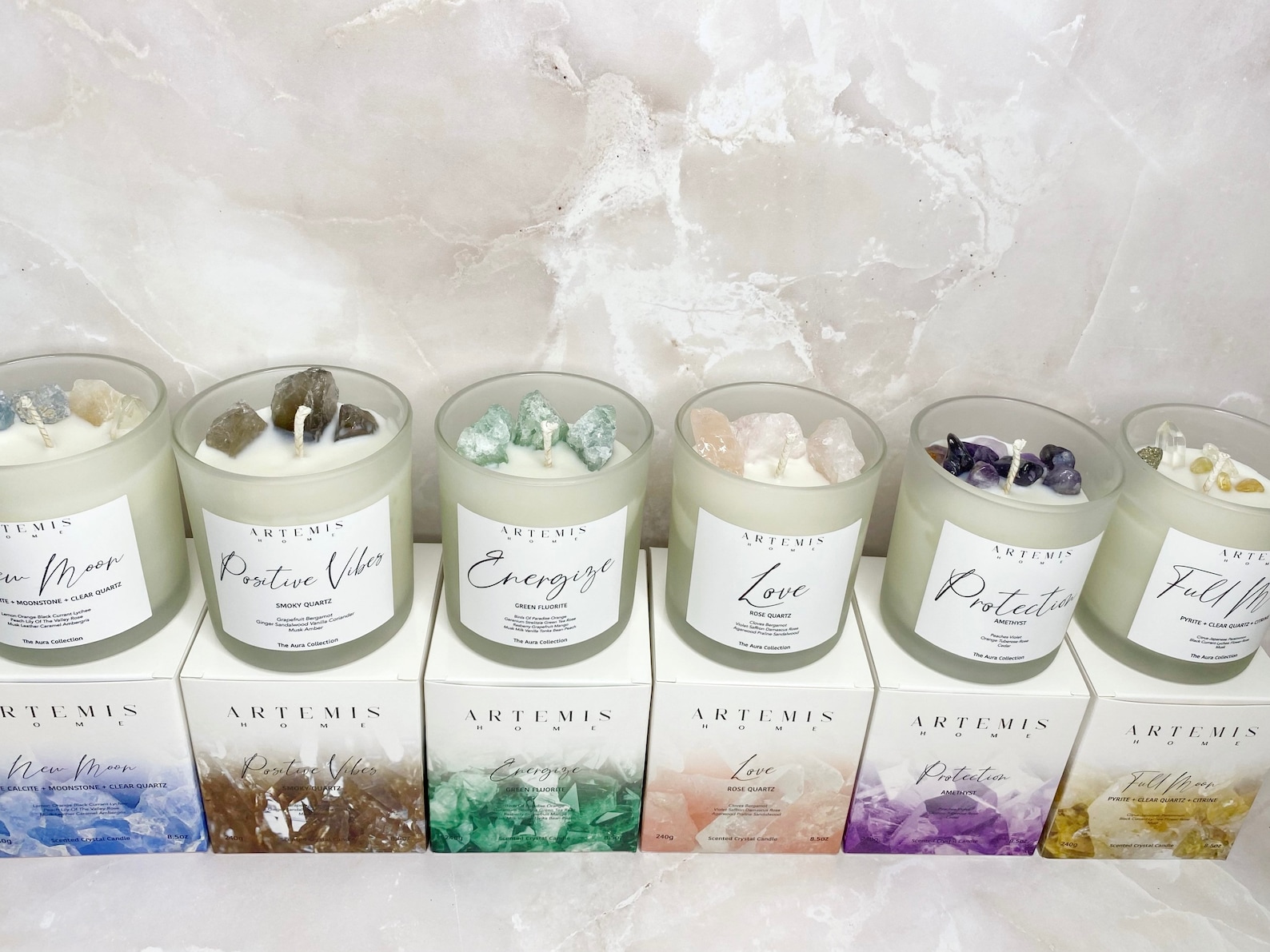 Vela de piedra preciosa de amatista vela de cristal de | Etsy