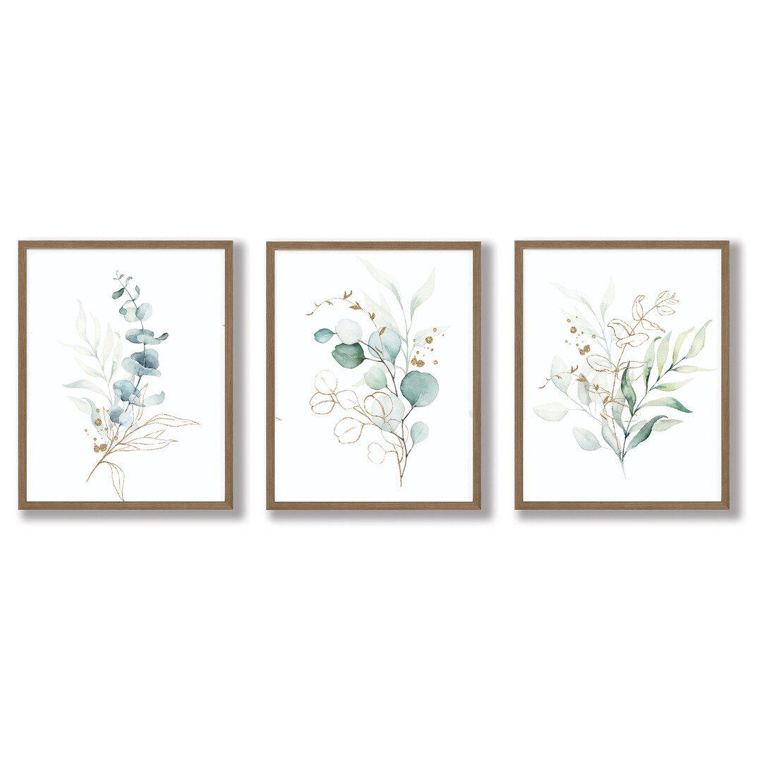 Green Blue Eucalyptus Botanical Set of 3 Art Digital Download, Home ...