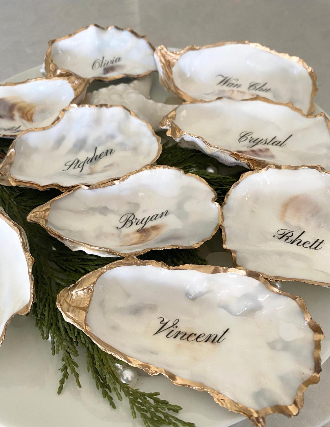 PRE Order-wedding Favors Oyster Shell Place Cards Beach Wedding Favors ...