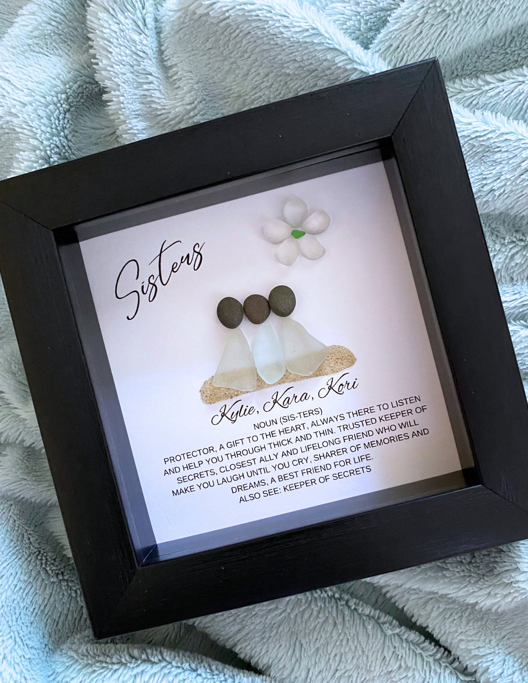 Personalized Sister Keepsake Sea Glass Art Birthday Christmas Mother’s ...