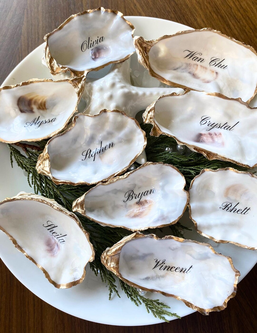 Wedding Favors Oyster Shell Place Cards Beach Wedding Favors Coastal ...