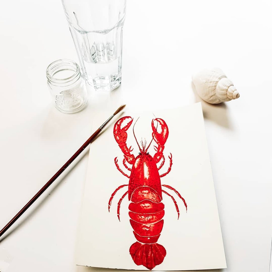 Aquarel kreeft print kreeft tekening waterverf zee poster - Etsy Nederland