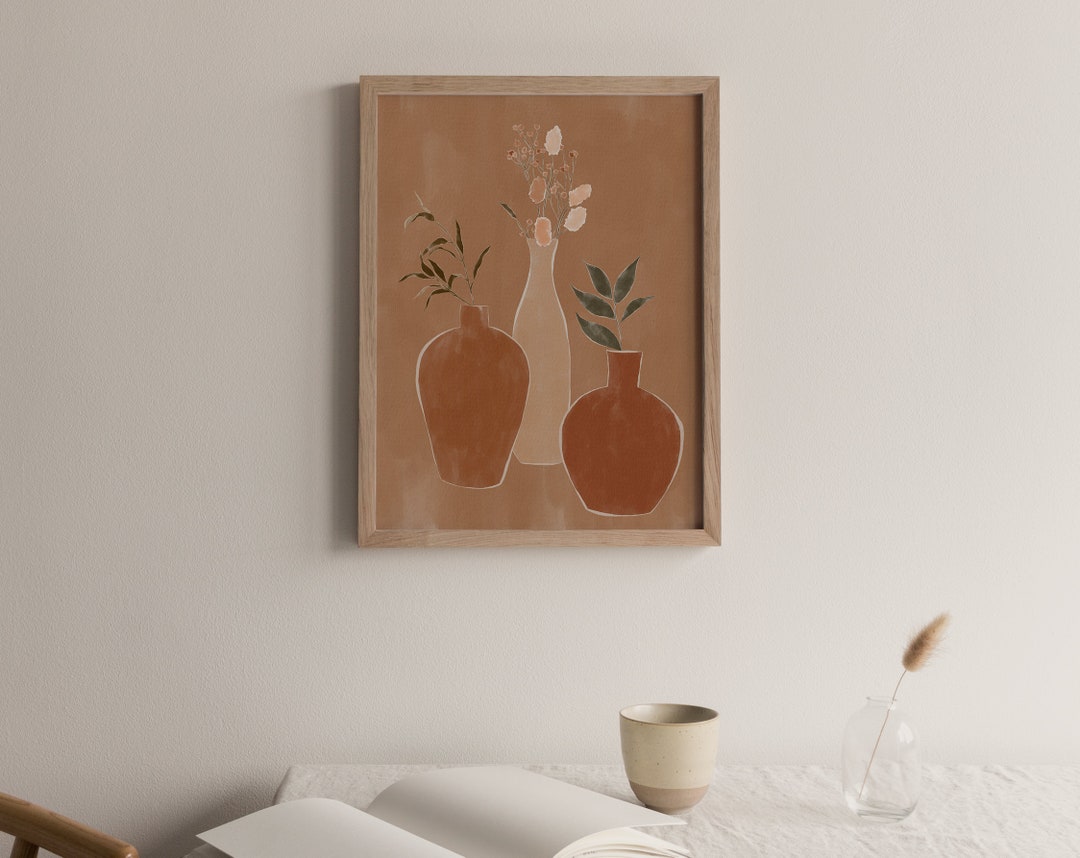 Dried Flower Bouquet in Vase Decor, Boho Decor, Master Bedroom Wall ...