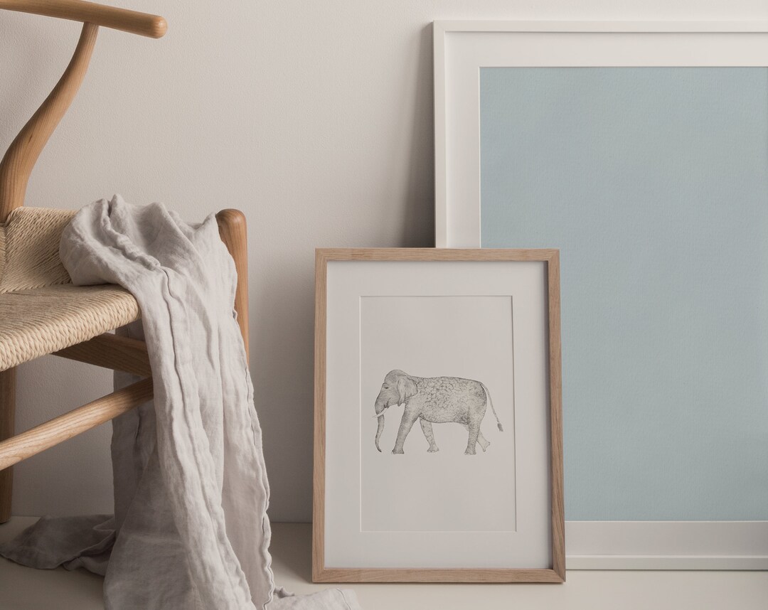 Aquarel Olifant Poster, Olifant Schilderij, Kinderkamer Poster ...