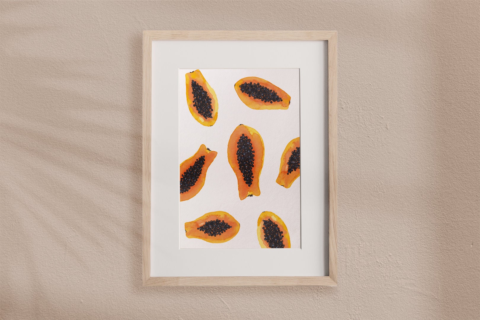 Papaya Botanical Chart - Vegetable Print, Watercolor Fruit, Botany ...