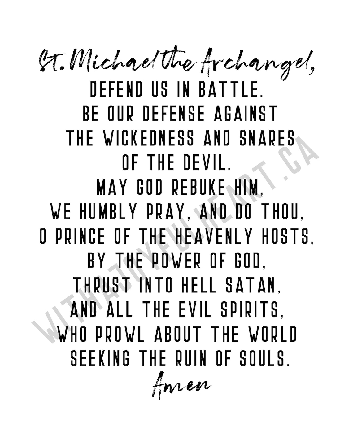 St Michael The Archangel Prayer Printable