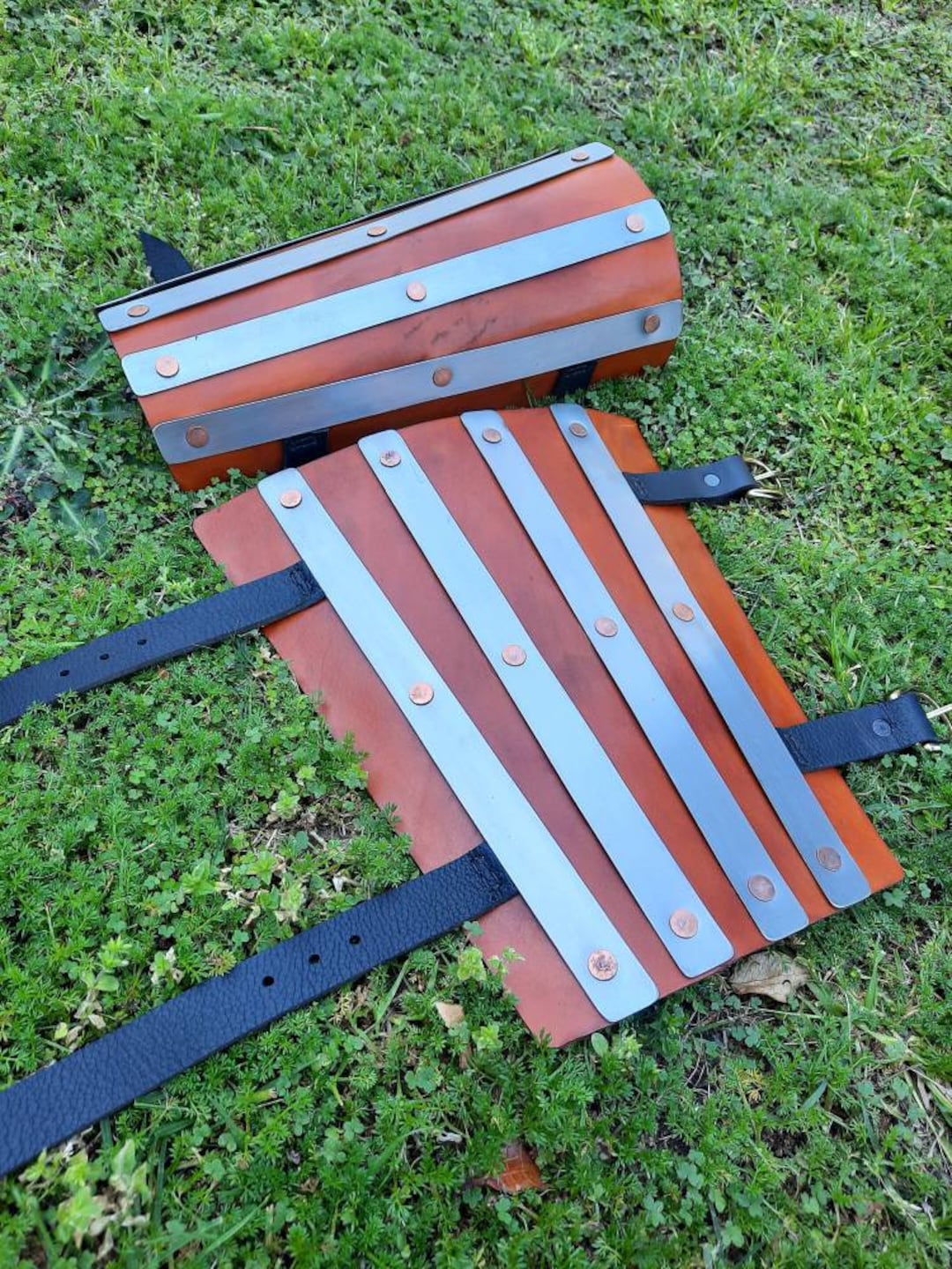 Leather and Splint Greaves - Etsy