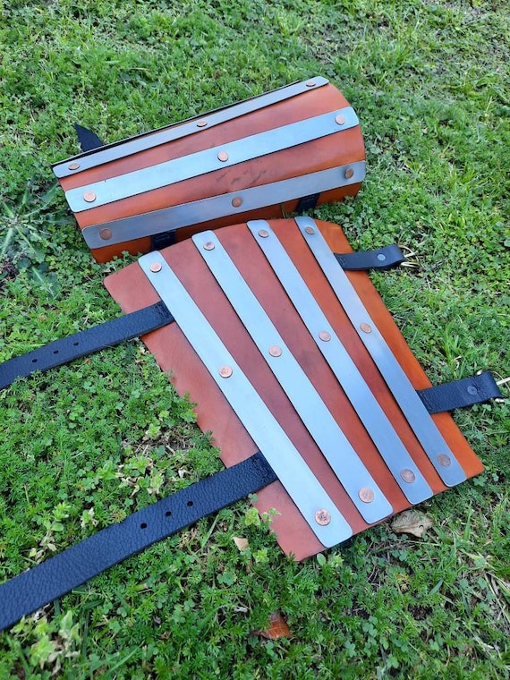 Leather and Splint Greaves | Etsy