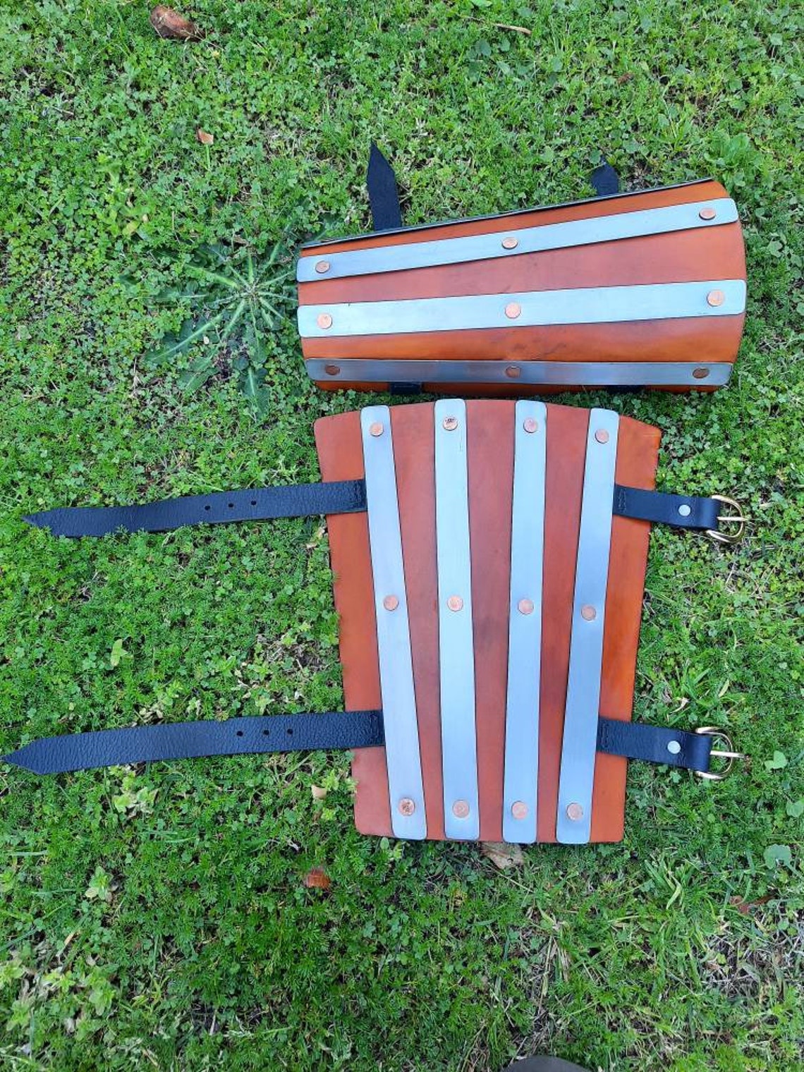 Leather and Splint Greaves - Etsy