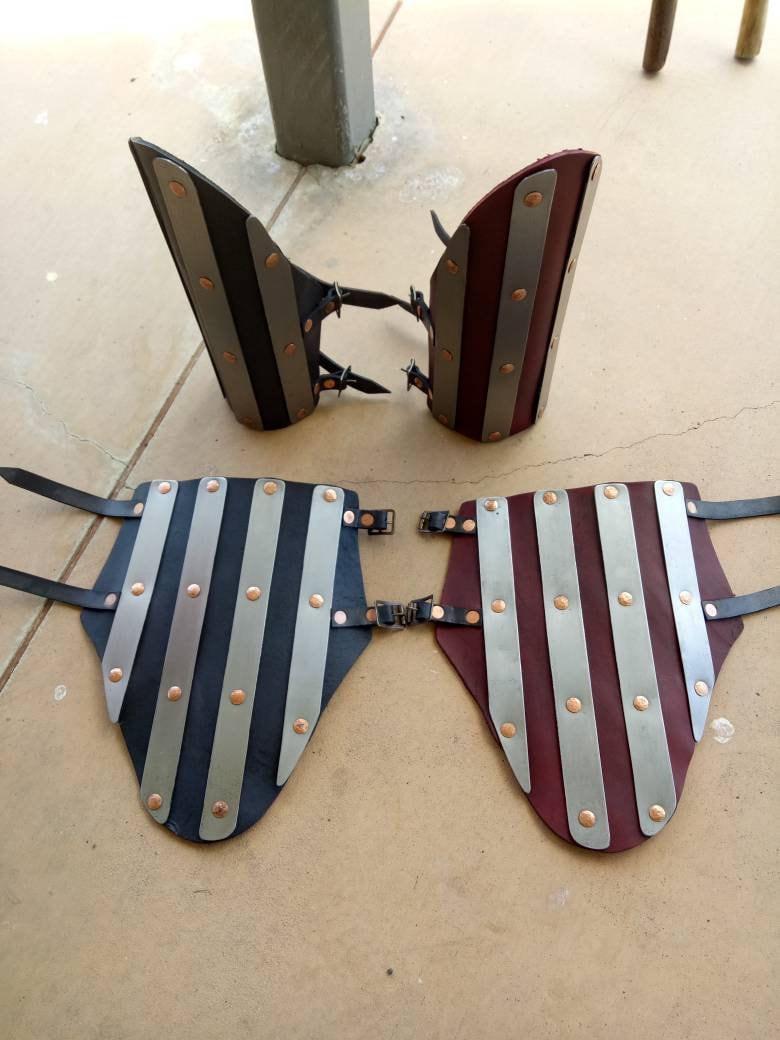 Leather and Splint Vambraces - Etsy Australia