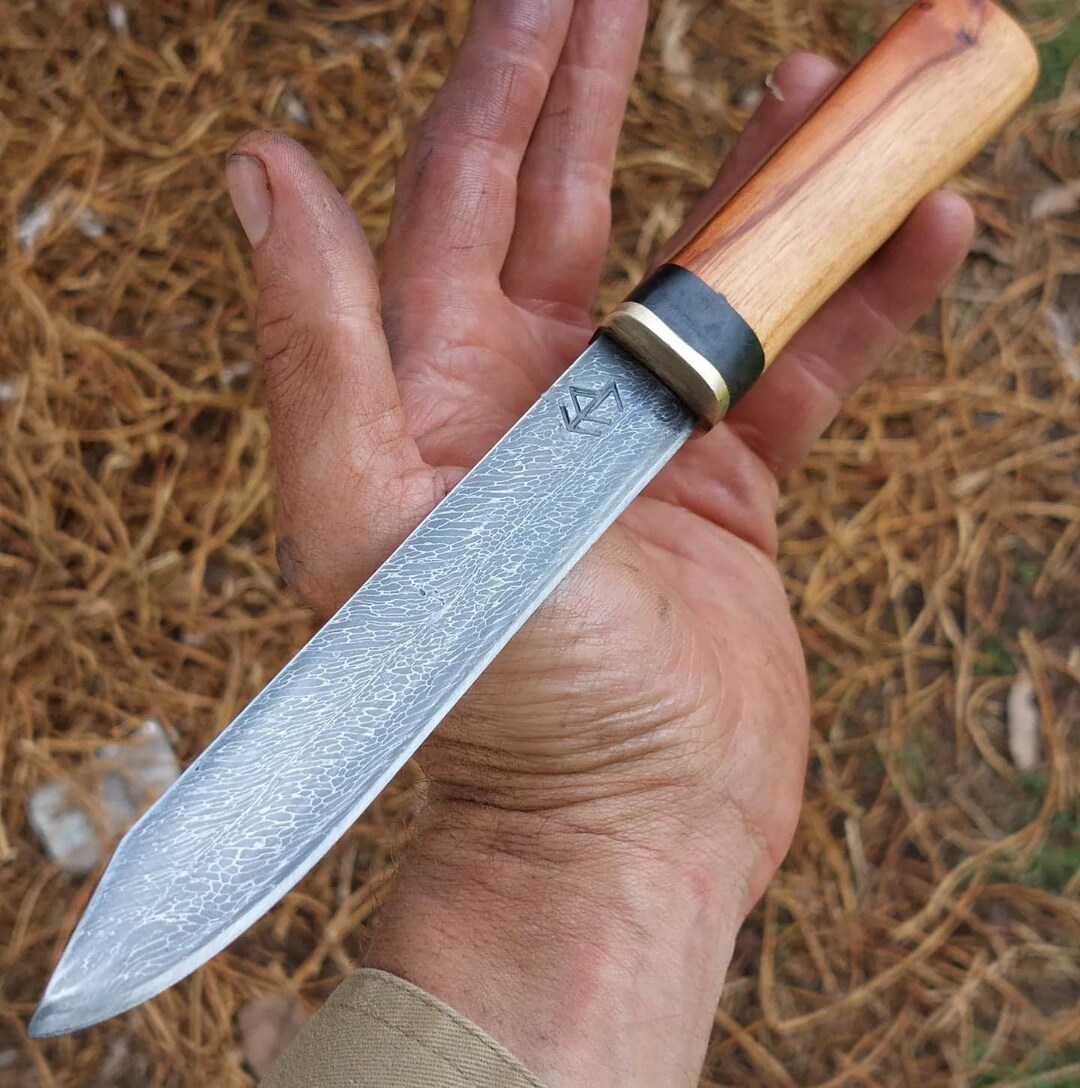 Pattern Welded / Damascus Viking Seax or Drop Point - Etsy
