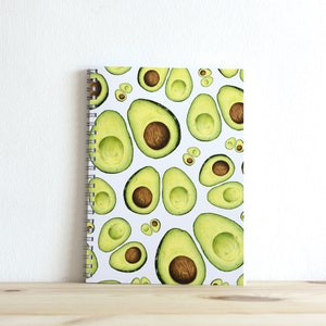 Avocado Notebook | Fruit Realistic Illustration | Handmade | Lined | A5 ...