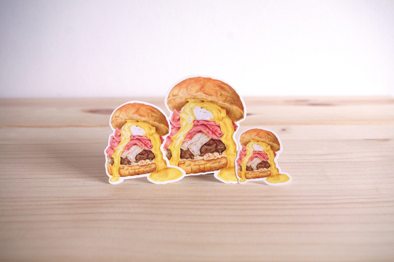 Burger Sticker Pack 3 Sizes Fast Food Realistic - Etsy