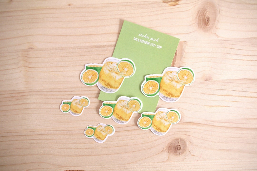 Cocktail Sticker Pack | 3 Sizes | Drink Realistic Illustration ...