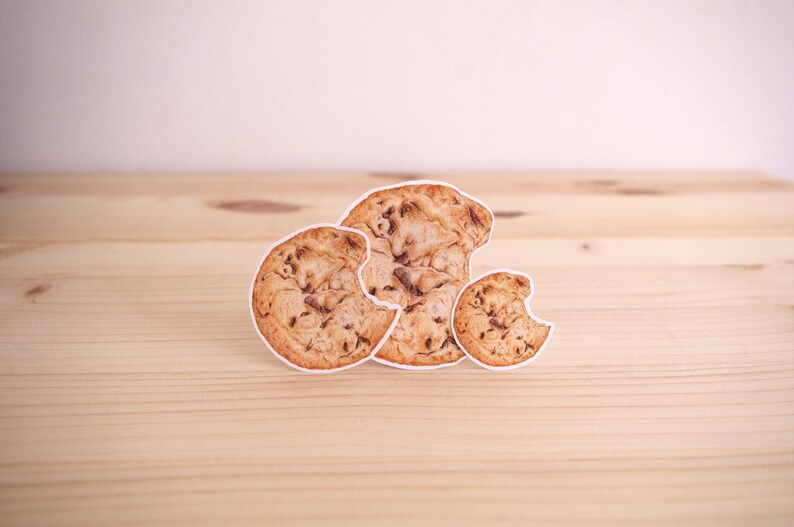 Chocolate Chip Cookie Sticker Pack 3 Sizes Pastry Realistic ...
