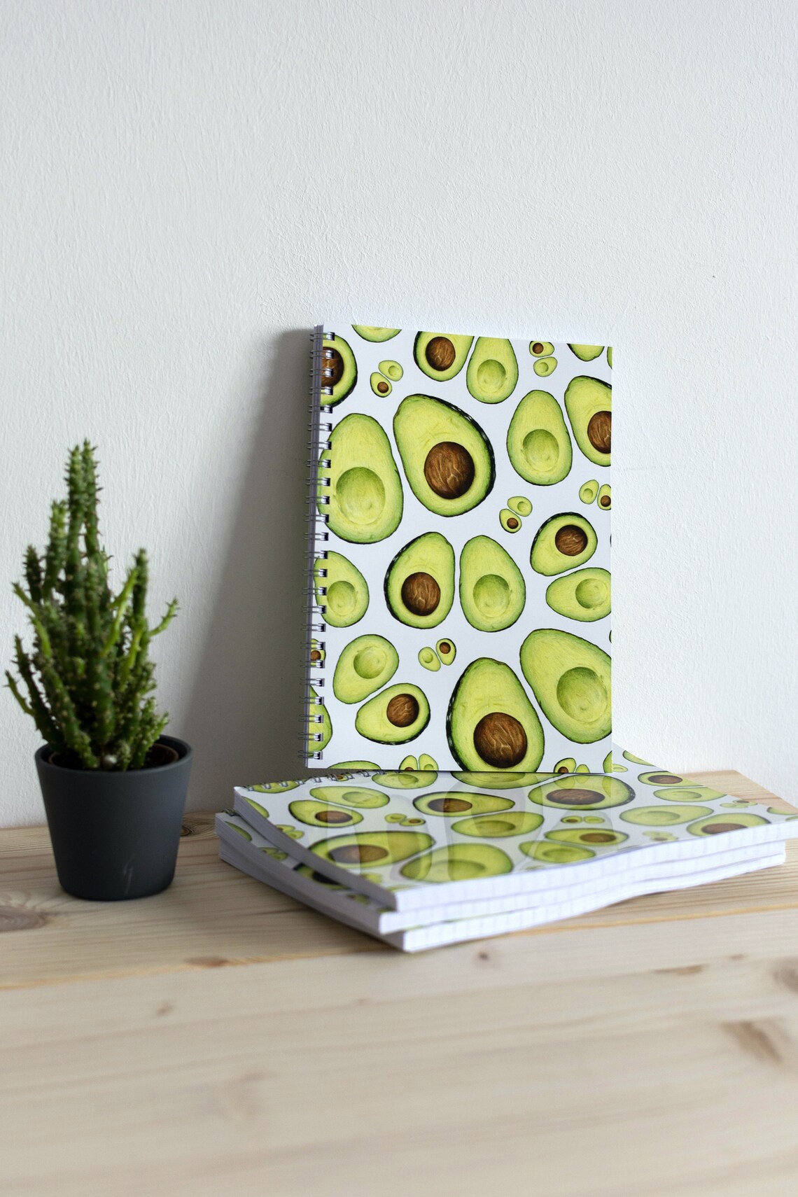 Avocado Notebook | Fruit Realistic Illustration | Handmade | Lined | A5 ...