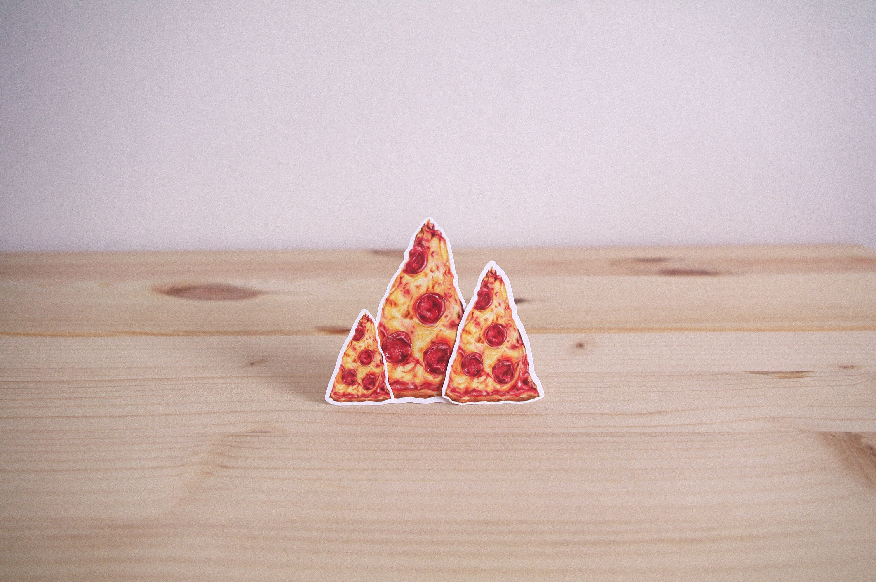 Pepperoni Pizza Slice Sticker Pack 3 Sizes Fast Food | Etsy