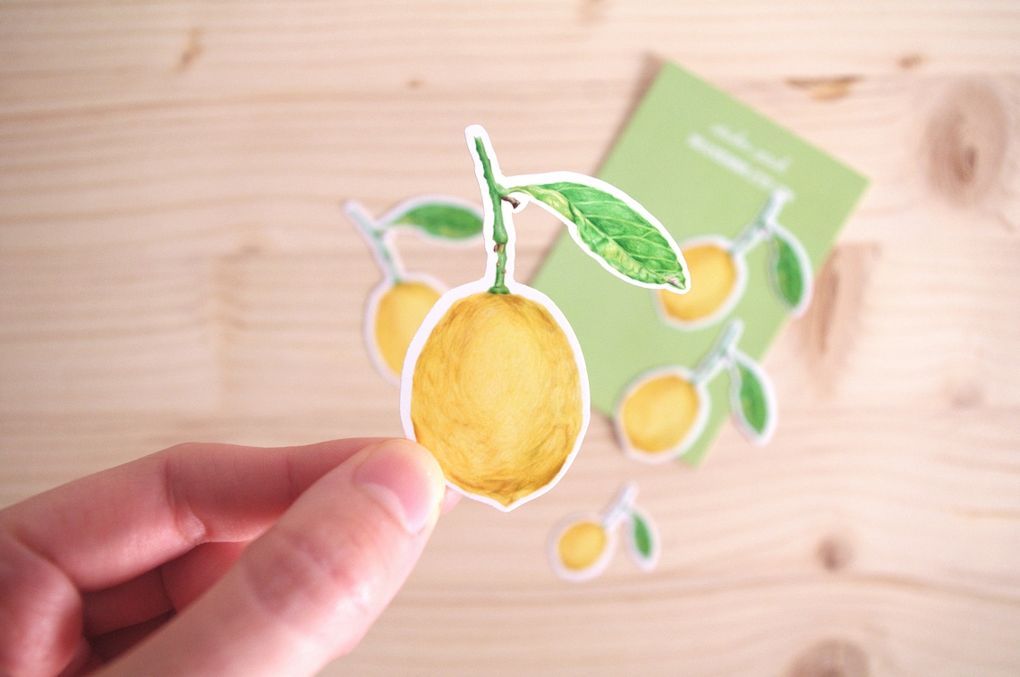 Lemon Sticker Pack 3 Sizes Fruit Realistic Illustration - Etsy
