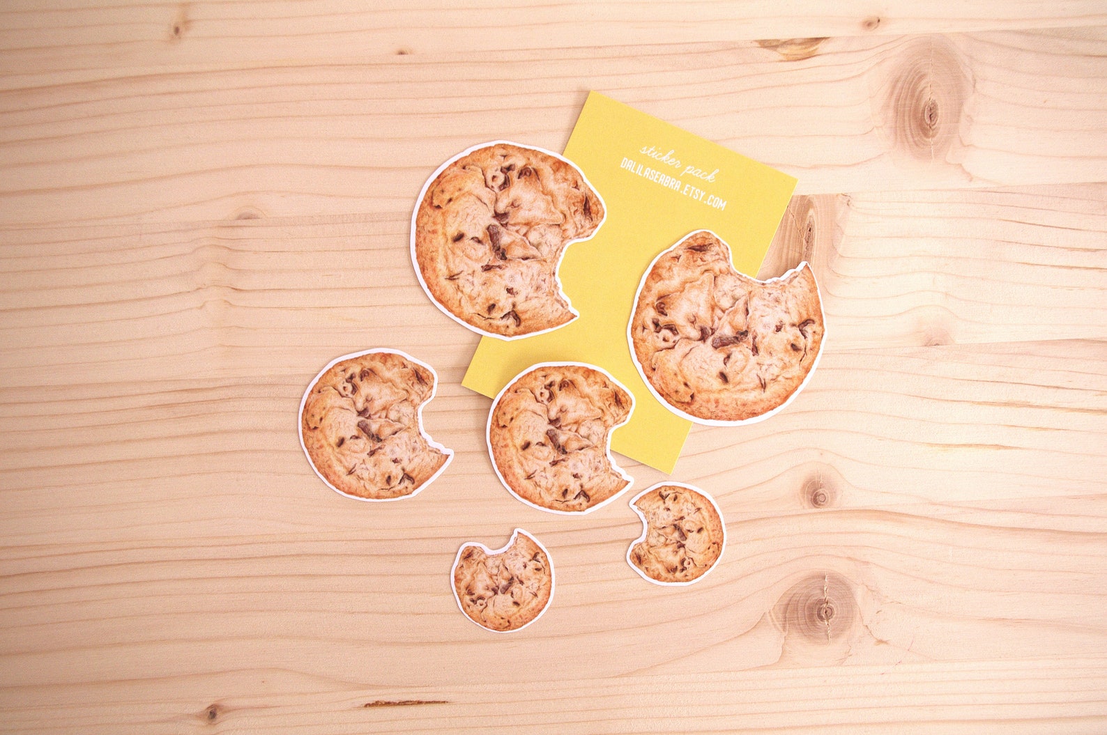 Chocolate Chip Cookie Sticker Pack | 3 Sizes | Pastry Realistic ...