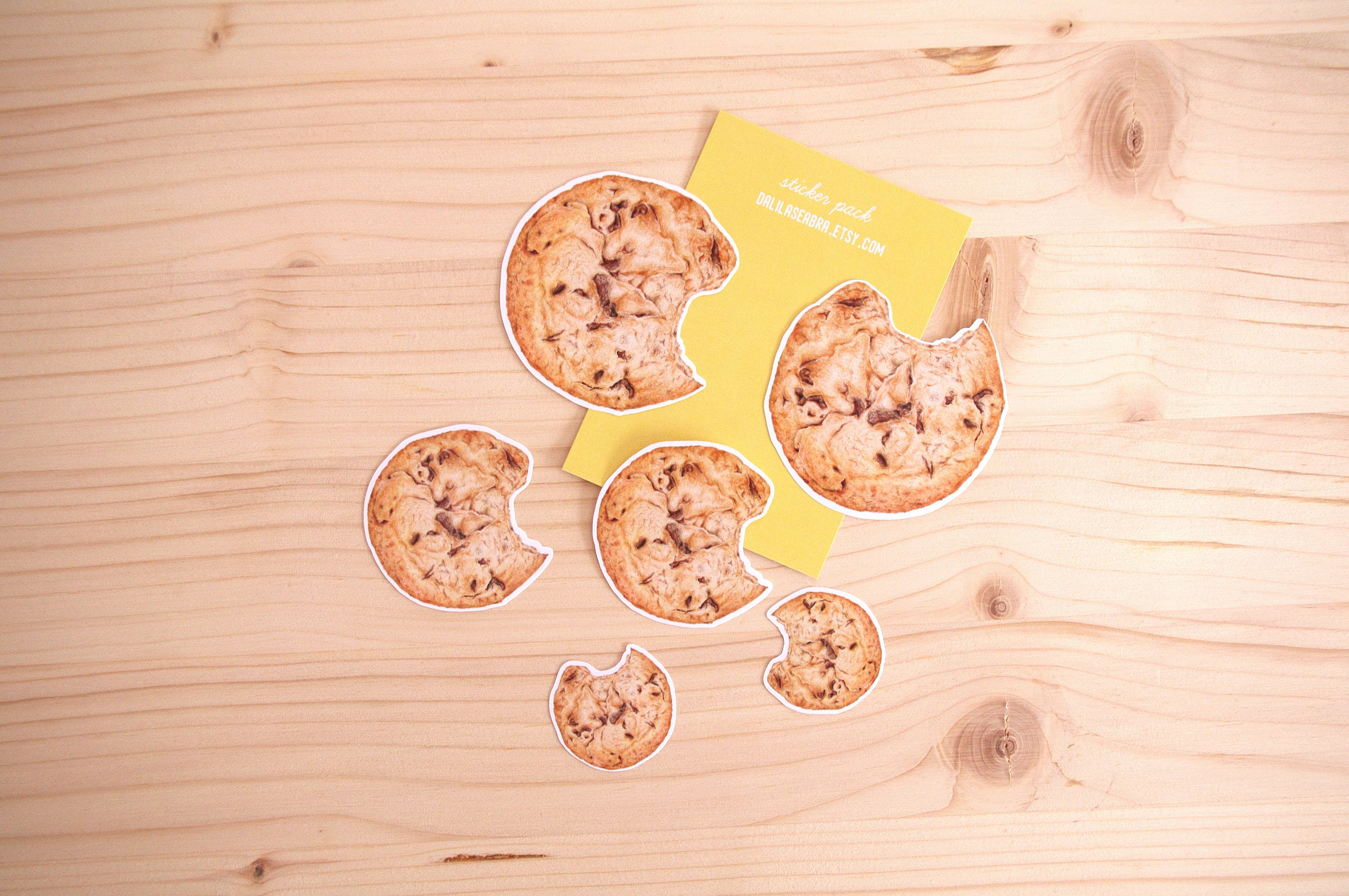 Chocolate Chip Cookie Sticker Pack 3 Sizes Pastry Realistic ...