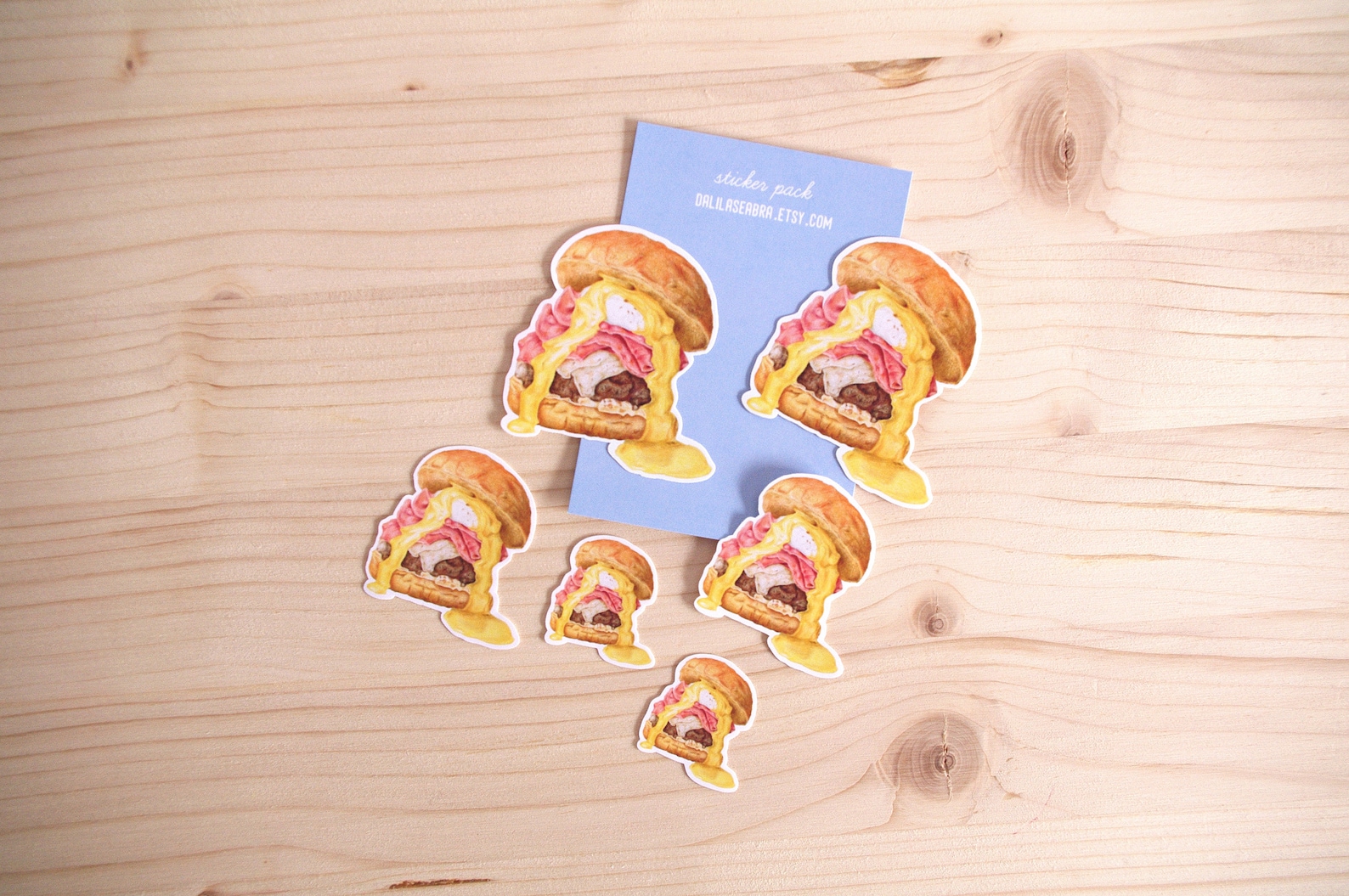 Burger Sticker Pack 3 Sizes Fast Food Realistic - Etsy