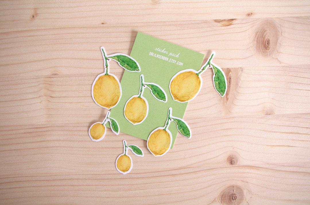 Lemon Sticker Pack | 3 Sizes | Fruit Realistic Illustration | Handmade ...