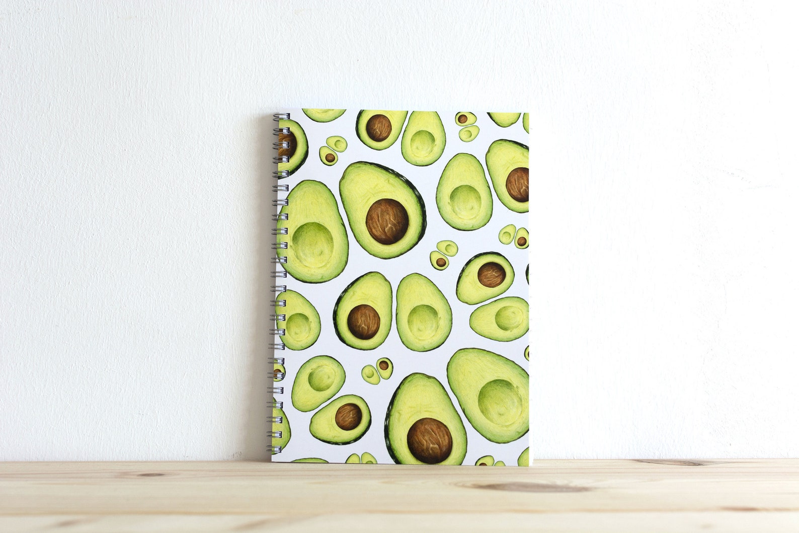 Avocado Notebook | Fruit Realistic Illustration | Handmade | Lined | A5 ...